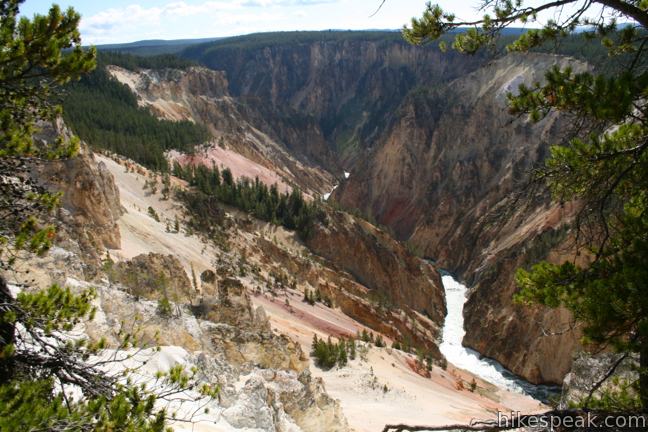 North Rim Trail on the Grand Canyon of the Yellowstone River in ...